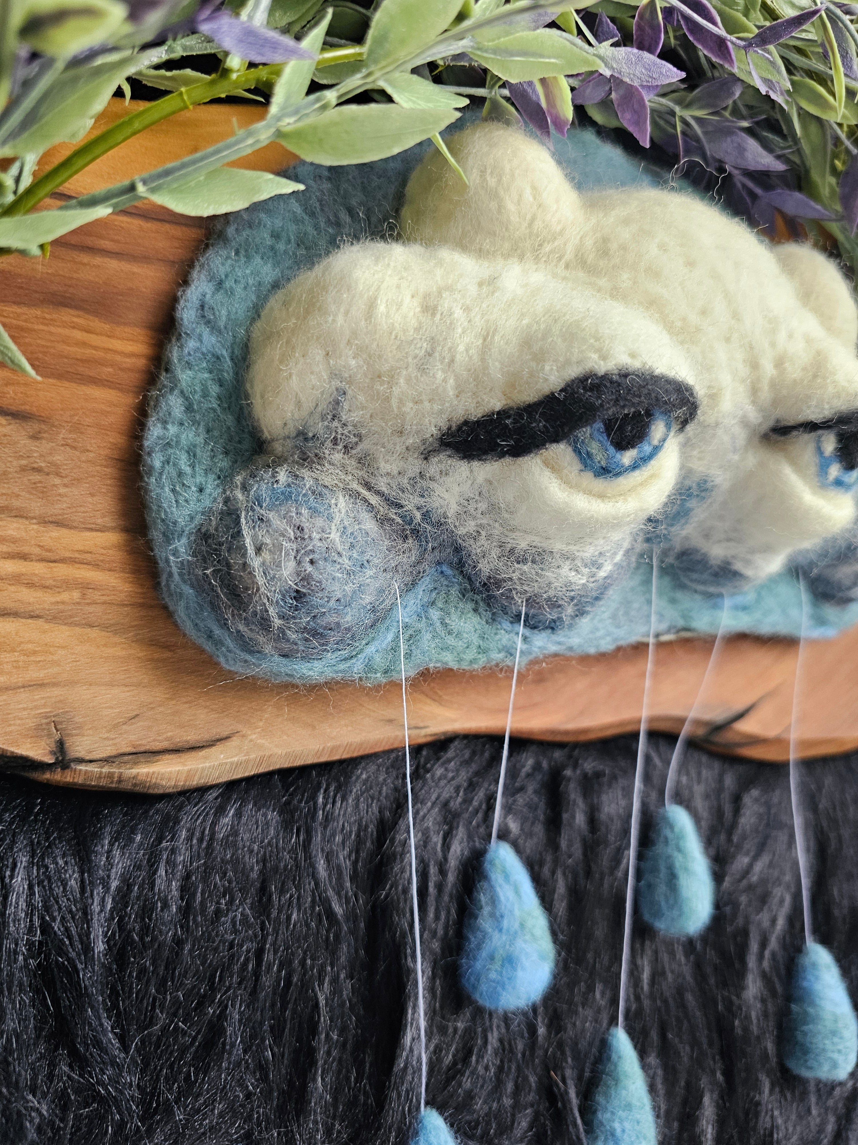 Needle Felt Sad Cloud Wall Art – TwistedMoth Made